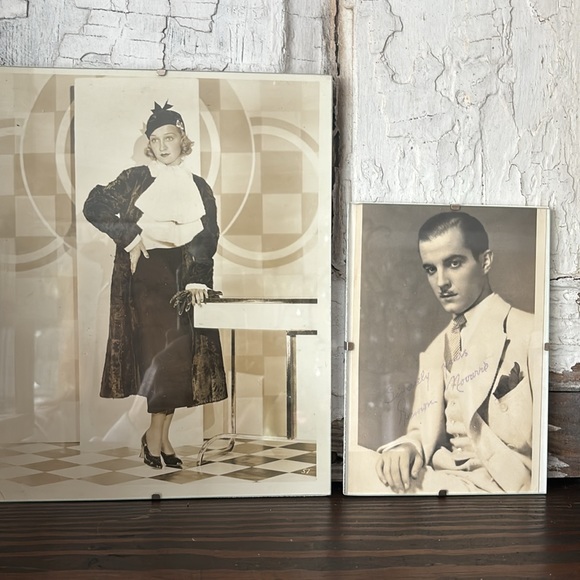 Vintage | Accents | 2 Vintage Auction Portraits Of Actors One Is Signed ...